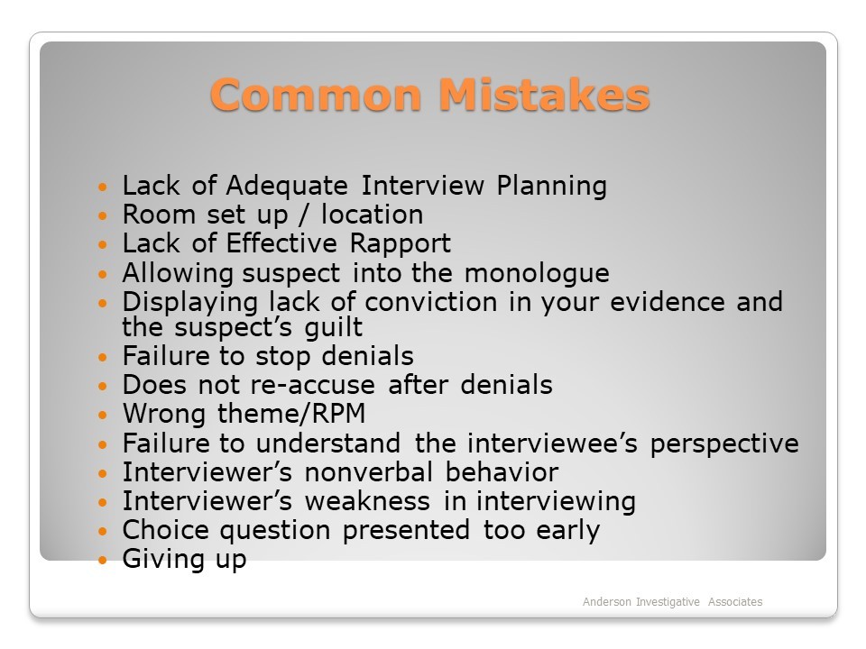 A Bakers Dozen of Common Mistakes that Damage Effective Interviewing ...